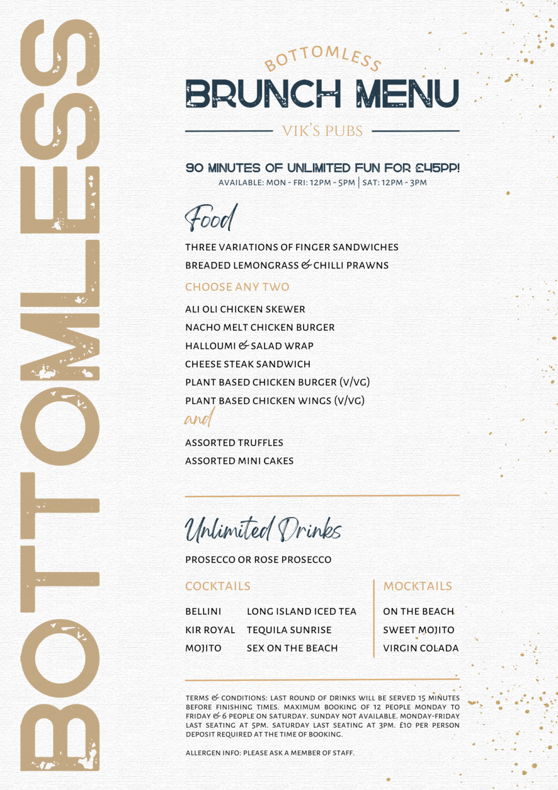 Menus - The Boat Inn Penkridge - Vik's Pubs LTD